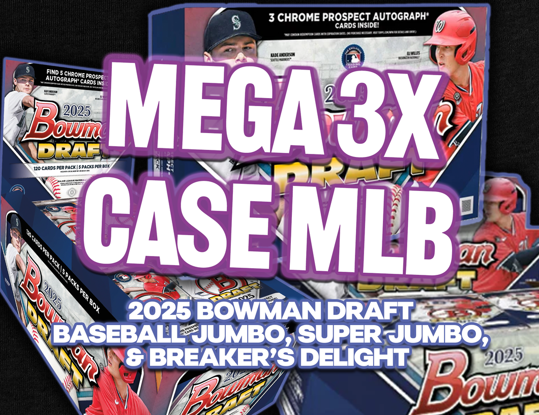 Mega 3x Case MLB - 2025 Bowman Draft Baseball Jumbo, Super Jumbo ...